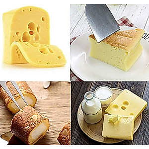 Bekith 8 Pieces Set Travel Cheese Knives with Wood Handle, Stainless Steel Cheese Slicer Cheese Cutter, 2 Cheese Knife, 2 Cheese Shaver, 2 Cheese Fork and 2 Cheese Spreader