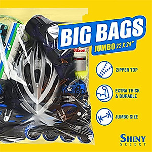 [ 20 COUNT ] JUMBO BAG Zipper top 8 Gallon - Resealable Bag with Zipper Top Storage Bags - Extra Large 22" x 24" for Seasonal Clothing, Blanket, Linens, Pillows, Food