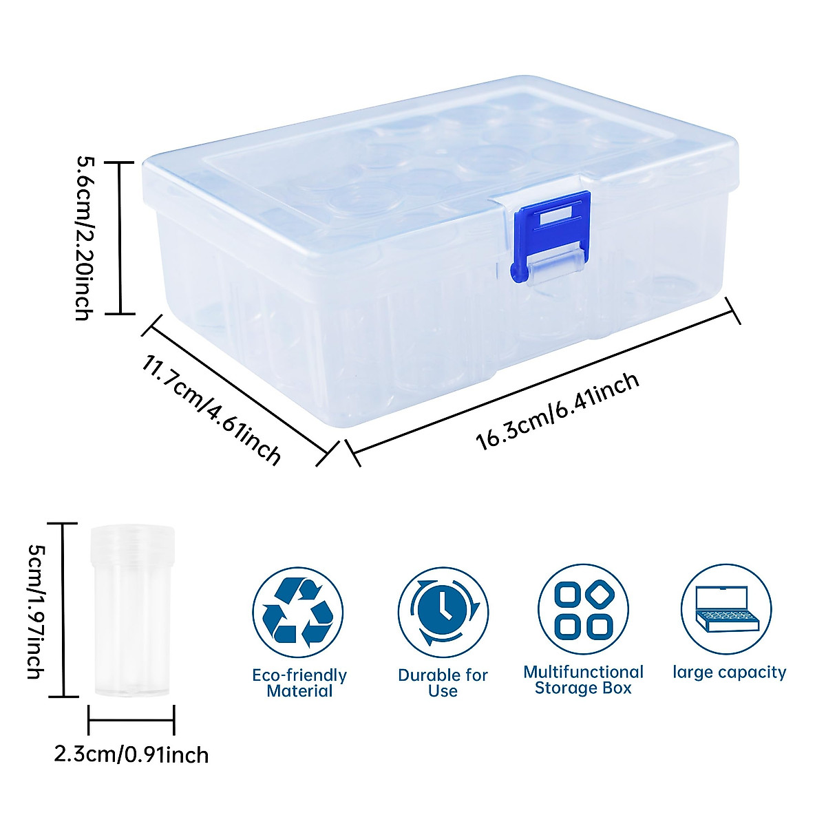 Mlife Diamond Art Painting Storage Containers, 1 Pack 24 Jars Diamond Art Storage Containers with Label, Diamond Art Accessories Organizers for Jewelry Beads,Diamond Dots,Small Gem, Diamond Storage