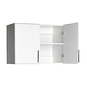 Prepac Elite 2 Door Stackable Wall Mounted Storage Cabinet, 16" D x 32" W x 24" H, White