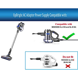 UpBright 26V AC/DC Adapter Compatible with MOOSOO X6 XL-618 XL-618A K17 Pro K17Pro VC01 M24 M8 DC 22.2V 22V Li-ion Battery Cordless Vacuum Cleaner Vac VACX6 XL618A S012A2600400U Power Supply Charger