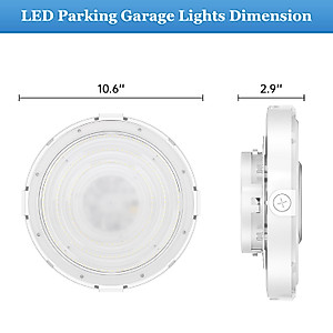dephen 90W Round LED Canopy Light, 5000K Parking Garage Lights, 10350Lumens LED Ceiling Light AC120-277V Canopy Lighting for Gas Station Barn Warehouse Storage (UL-Listed)