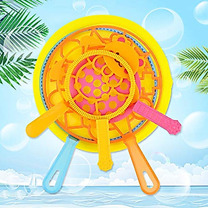 B bangcool Bubble Wands Set - Big Bubbles Wand Funny Bubbles Maker with Tray, Nice for Outdoor Playtime & Birthday Party & Games, Suitable for All Age People