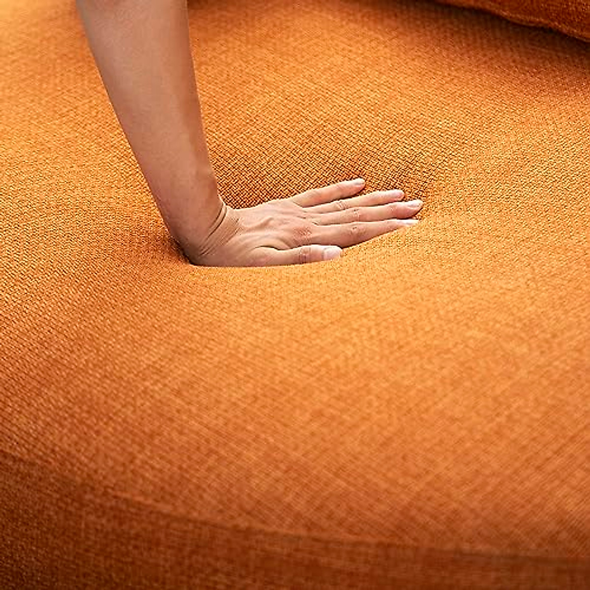 Oversized Barrel Chair with Half Moon Shaped Storage Ottoman for Living Room, Modern Accent Round Loveseat Circle Armchairs Cuddle Lounge Sofa with Removable Head & Back Pillows for Nursery, Office