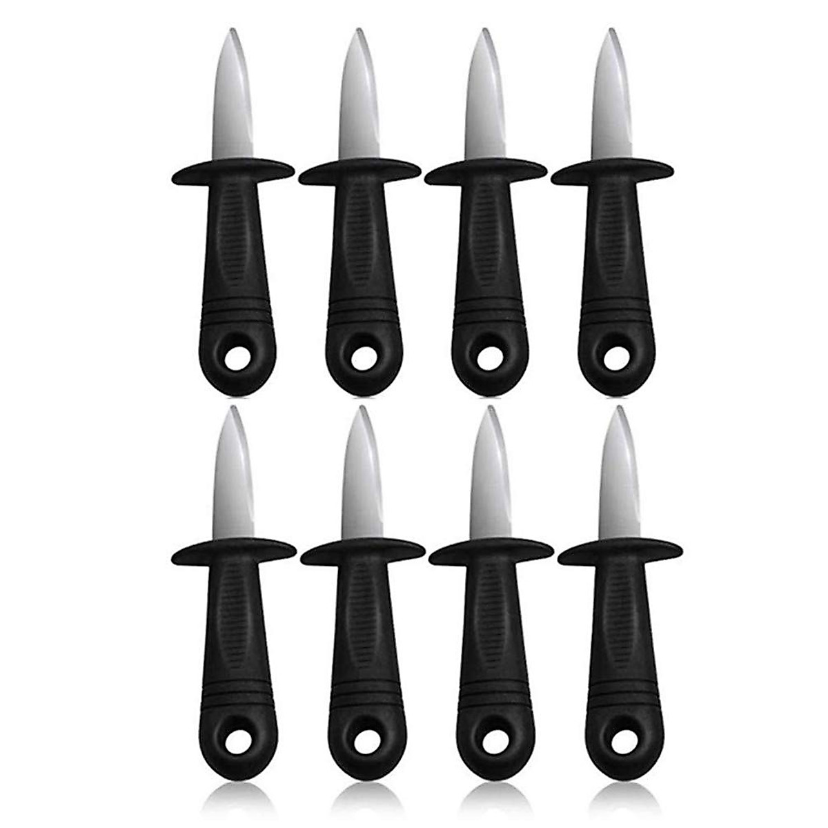 Dhieong 8 Pack Oyster Knife Oyster Shucking Knives Shucker - Stainless Steel Oyster Shucker Shucker Oyster Shuckers with Non Slip Handle for Clam Crab Shellfish Seafood Opener