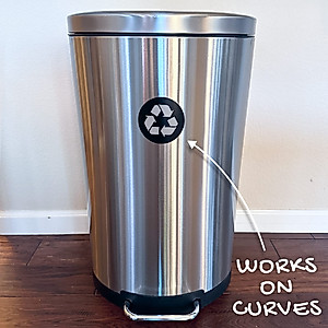 Stickios Recycle Stickers for Trash Cans (3 PCS) - Bubble-Free, Damage-Free, Removable Vinyl - Indoor or Outdoor Garbage Bins - Waste Management Stickers (Black)