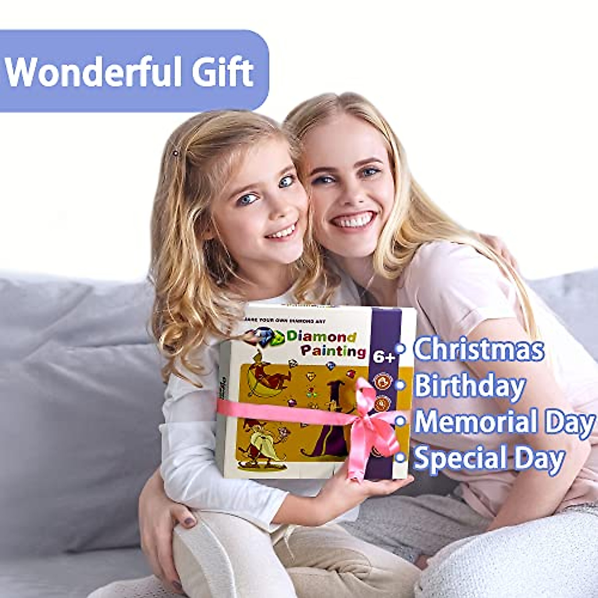 FURDOHAI 5d Diamond Art for Kids Suitable for Ages 6-12 Diamond Art and Crafts Creative Gift (cat)