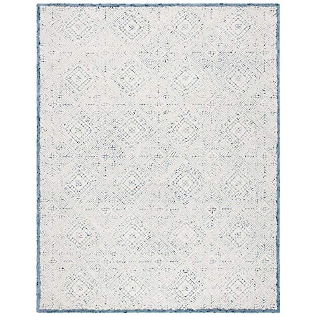 SAFAVIEH Glamour Collection 9' x 12' Blue/Ivory GLM660M Handmade Premium Wool Area Rug