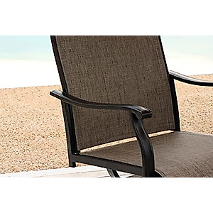 VICLLAX Patio Dining Chairs Textilene Outdoor Swivel Rocker Set with All-Weather Frame, Indoor/Outdoor Furniture for Garden Porch, Lawn Set of 2, Black Frame