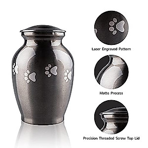 PCS Pet Memorial Cremation Urns for Dogs and Cats Ashes, Dog Keepsake Urns for Ashes with Paw Prints-Small