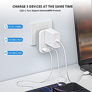 Type G UK Power Plug Adapter, 2 Travel Adapters for US to British England,Ireland,Scotland & Universal Outlet to US Travel Plugs,AC Outlets with PD 30W USB C Charger for iPad Pro/Air, All iPhone,etc
