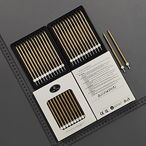 Long Thin Gold Birthday Candles for Cake Cupcake Candle for Birthday Party Wedding Decorations, Jumochi (24 Count, Gold)