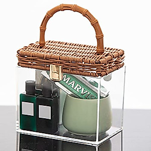 Zerodeko Box makeup travel vanity bag with mirror large desk travel cosmetic case cosmetic cases for traveling transparent storage case skin care storage Bamboo bridesmaid Organizer Acrylic