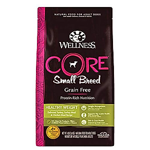 Wellness CORE Natural Grain Free Dry Dog Food, Small Breed Healthy Weight, 4-Pound Bag