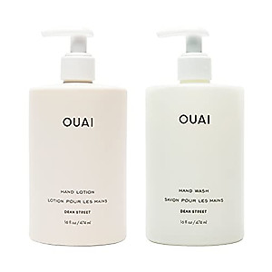 OUAI Hand Wash and Hand Lotion, Moisturizes and Exfoliates with Daily Use, Made with Jojoba Esters, Avocado and Rosehip Oils, Dean Street Scent, 16 oz each…