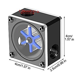 Fosa Meter Indicator, G1/4 Threaded 6 Impeller 3 Ways for PC Computer Water Cooling System