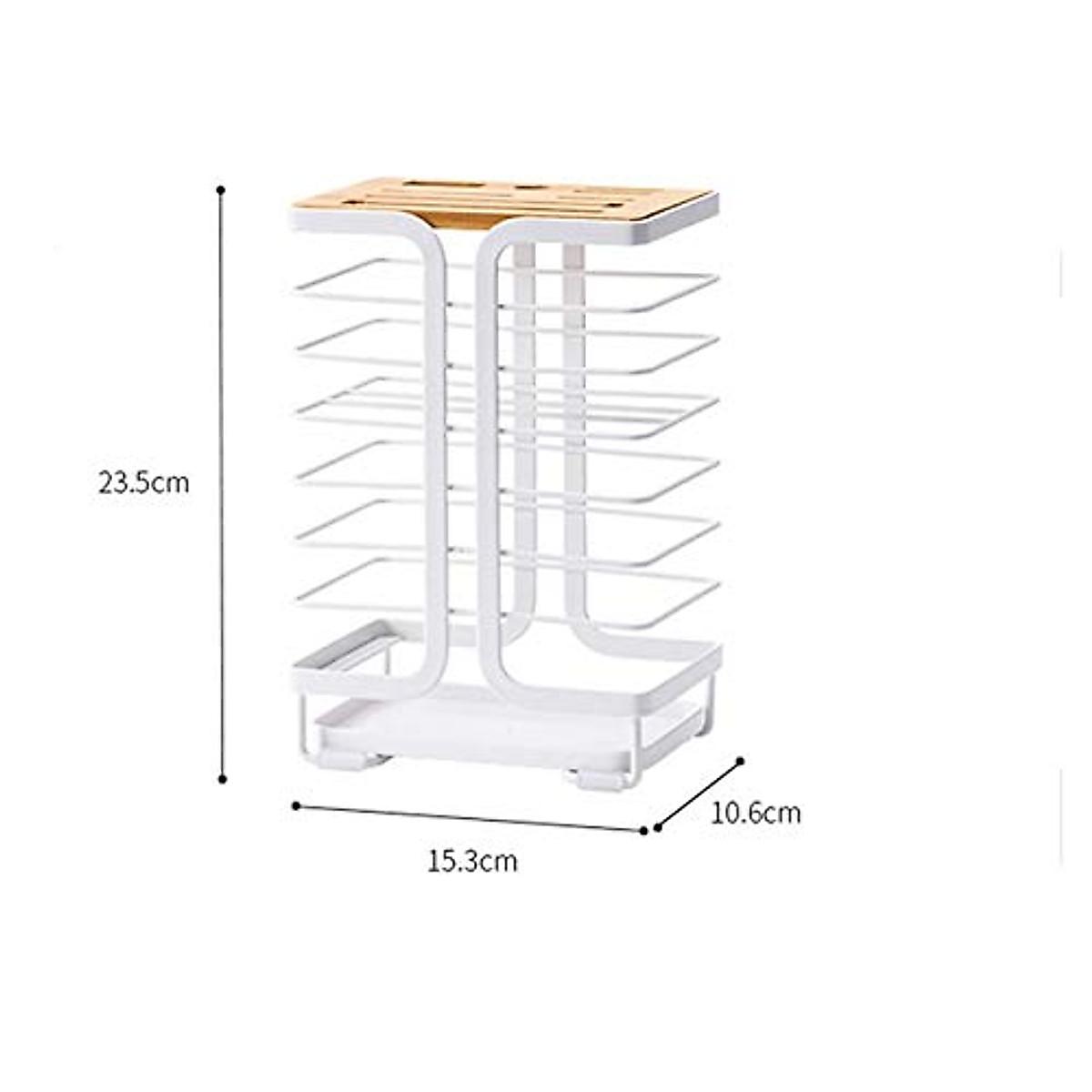 CUJUX Stainless Steel Kitchen Knife Holder White Universal Metal Wood Bamboo Knife Block Rack Multifunction Storage Stand Organizer(Without knife)