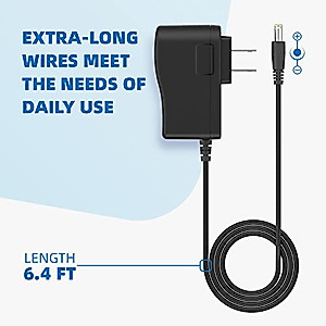 6V AC Power Adapter for iTouchless Automatic Sensor Trash Cans 2.5 to 23 Gallon, 6.4Ft Long Power Cord Supply, for iTouchless Trash Can Parts, 13 Gallon Trash Can Ac Adapter Power Cord