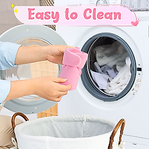 Pro Goleem Fleece Baby Booties, Warm Cozy Baby Slippers, Stay On Sock Shoes, Easy to Put on, Unisex Baby Gifts, Soft Non-Slip Adjustable Newborn Boots for Boys and Girls 12-18 Months, Pink