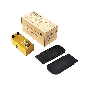 AZOR Vintage Fuzz Guitar Effect Pedal with Guitar Effect Pedal Cables 3 Pack (Gold)