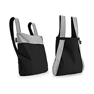 Notabag Original 2 in 1 Backpack and Bag (Grey/Black) – Backpack waterproof – reusable grocery bags foldable – clever design for more flexibility – backpack waterproof – grocery tote bag