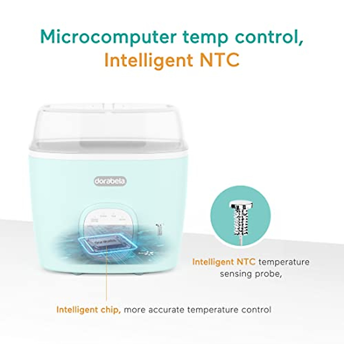 DORABELA Baby Bottle Warmer, 8-in-1 Fast Double Bottle Warmer for Baby Food Heating and Defrosting, BPA Free, Smart Operating Panel, 24H Temperature Control and Preset Time for Breastmilk or Formula