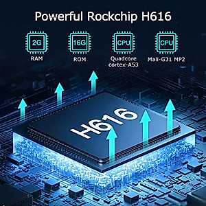 Android TV Box 10.0, Smart TV Box Android 2GB 16GB H616 Quad-Core 64bit CPU Support 2.4G +5G Dual WiFi Ethernet 100M BT 4.0 4K 6K Ultra HD Output H.265 Decoding Android Box