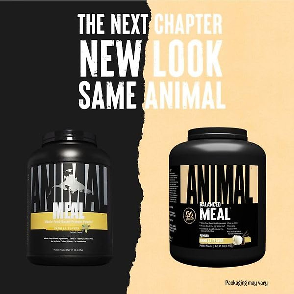 Animal Meal - All Natural High Calorie Meal Shake - Egg Whites, Beef Protein, Pea Protein, Vanilla