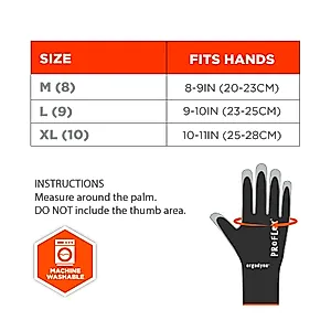 Ergodyne ProFlex 9000 Certified Lightweight Anti-Vibration Work Glove, X-Large,Black