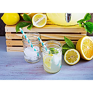 8oz Glass Mason Jars with lids Set of 6 - wide mouth - Airtight Band + Marker & Labels - Canning Jars with Lids, Ideal for candle jars, Spice Jars, Wedding Favors, Meal Prep, Jelly Jar, Jam, Honey,