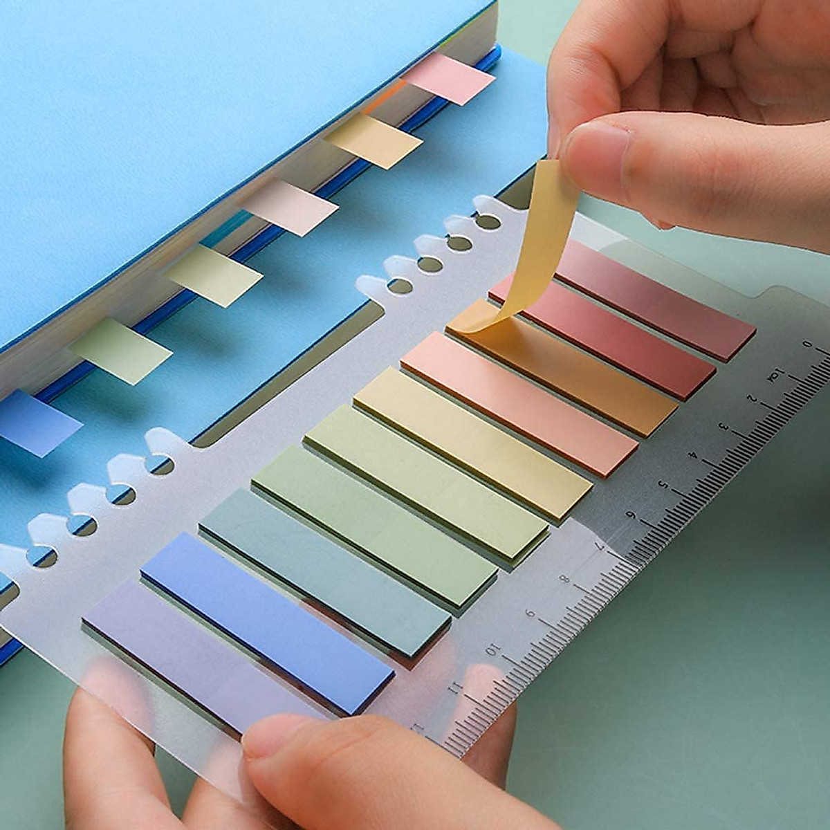 Morandi Sticky Notes, Writable Index Tabs, Set of 10 x 3 Packs Colorful Macaron Memo Stickers, Waterproof for Books, Folders, Glass, Monitors & Filing Cabinets, 200 Pieces/Pack, Morandi