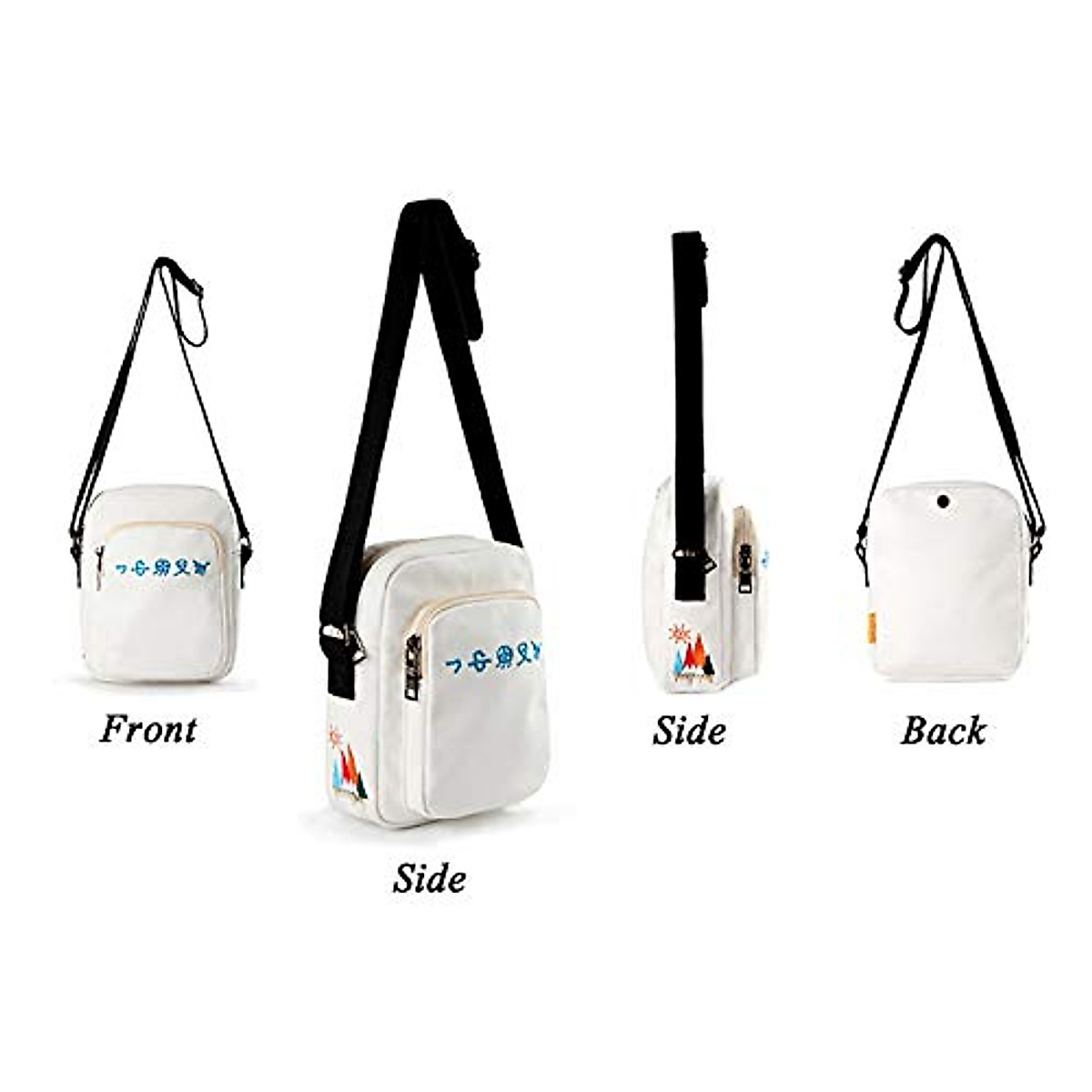 Togood Cell Phone Wallet Canvas Pocket Purse Small Crossbody Bags for women/men (White)