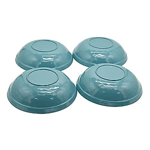 LOK-OSEMILE Gourmet Art Crackle 9" Melamine salad bowls and pasta Bowls -Aquamarine blue 45 Ounce - Set of 4