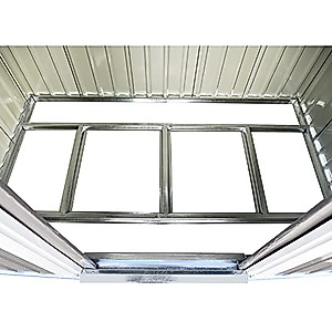 LUMISOL 6 x 4 FT Outdoor Storage Shed for Bike, Metal Garden Shed with Lockable Doors, Outside Storage Toll Cabinet for Backyard, Patio, Lawn, Garden (Gray)