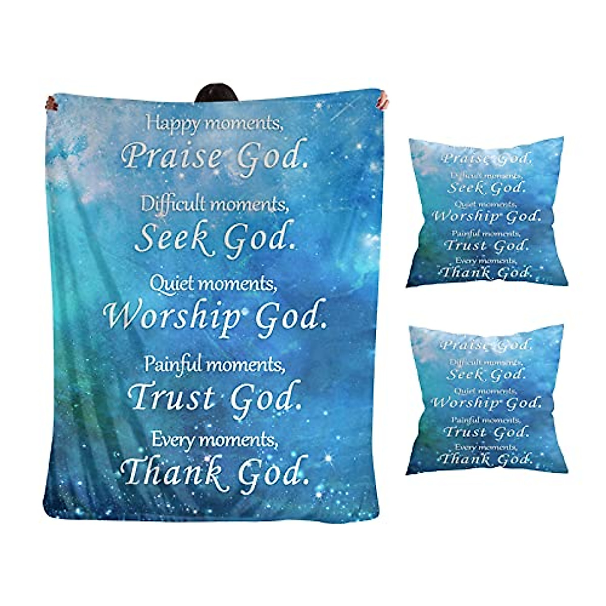 Religious Blanket Prayers Christian Gifts Soft Throw Blanket, Healing Throw Blanket with Inspirational Thoughts Bible Verse Blanket Perfect Caring Gift for Women & Men 60"x50"