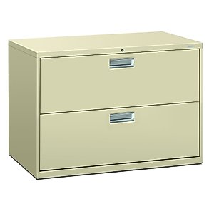 HON Brigade 600 Series Lateral File, 2 Legal/Letter-Size File Drawers, Putty, 42" X 18" X 28"