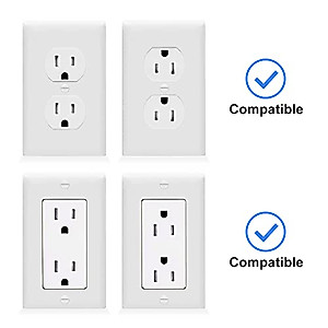 Suptek Wall Outlet Shelf, Home Wall Shelf Organizer for Outlets, Perfect for Bathroom, Kitchen, Bedrooms,Ideal for Cell Phone,Speaker up to 20lbs,With Cable Management and Detachable Hooks,White(S3W)