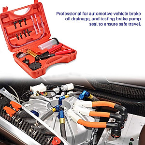 Beduan 16pcs Brake Bleeder Kit Hand Held Vacuum Pump Tester with Adapters for Automotive