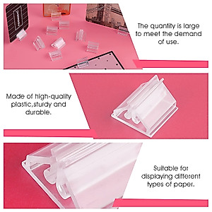 24 PCS Plastis Place Card Holders, Small Wedding Table Place Cards Holder Acrylic Table Sign Stands for Wedding Cards, Photos,Memos,Pictures Display (0.75×0.75 in)