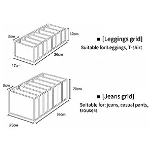 2-Pack Wardrobe Clothes Organizer 7 Grids Visible Closet Underwear/Socks/Leggings/Skirts/Jeans Compartment Storage Box Foldable Washable Separation Drawer Organizers Storage Clothes Bins