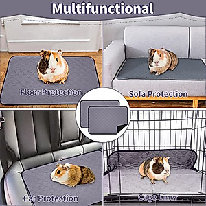 BNOSDM Guinea Pig Cage Liner Set Large Washable Hamster Fleece Bedding Anti-Slip Reusable Bunny Pee Pads with Garbage Bag Super Absorbent Small Animals Mats for Rabbits Chinchilla Hedgehog(S)