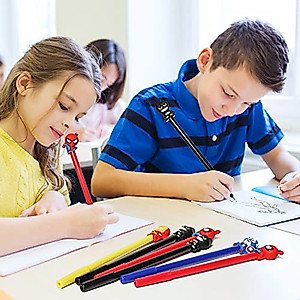 AFZMON 24PCs Superhero Party Favors Gel Pen, Superhero Themed Pens Black Gel Ink Pens Cute Kawaii Gifts for Kids, Superhero Themed Party Supplies Pinata Stuffers and School Office Supplies