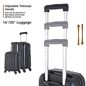 Fridtrip 4 Piece Luggage Sets Hard Shell Lightweight ABS Luggage Suitcase with Durable Spinner Wheels 16" 20" 24" 28" (Black)