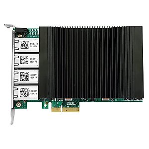 Jeirdus NIC Gigabit - for Intel I350AM4 Chip Quad RJ45 PoE Ethernet Server Converged Network Adapter I350-T4, PCI Express 2.1 x4, Power Over Ethernet, Interface Card