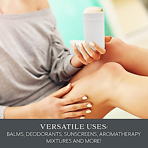 Cornucopia Brands 2.5oz Empty Deodorant Containers (8-Pack, 75ml); BPA-Free Plastic White Twist-Up Refillable Tubes for DIY Deodorant, Aromatherapy, Balm, Etc.