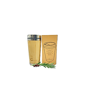 Greenlively Organic Bamboo Stainless Steel Bottle Detachable Tea Filter Eco Friendly-Vegan-Organic-Leak Proof-Non Slip Lid- Travel Thermos-Insulated Thermos-BPA Free And Phalate Free-15.2 oz