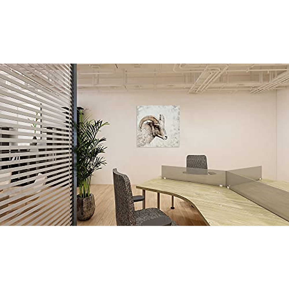 YHSKY ARTS Rustic Animal Canvas Wall Art with Textured Modern Sheep Paintings Contemporary Animal Pictures Square Artwork for Farmhouse Living Room Bedroom Bathroom Decor