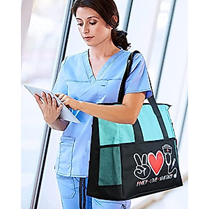 Nurse Accessories for Work Nurse Gifts - Nurse Tote Bag with Stainless-Steel Tumbler, Nurse Badge Reel Gift Card Great Thank You nurse gifts RN Gift and Perfect Graduation Gift Nurse Bag for Work