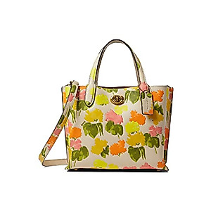 COACH Floral Printed Leather Willow Tote 24 Multi One Size