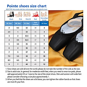 IJONDA Professional Pointe Shoes for Girls and Ladies Black Satin Ballet Dance Slippers with Mesh Bag Ribbons Toe Pads